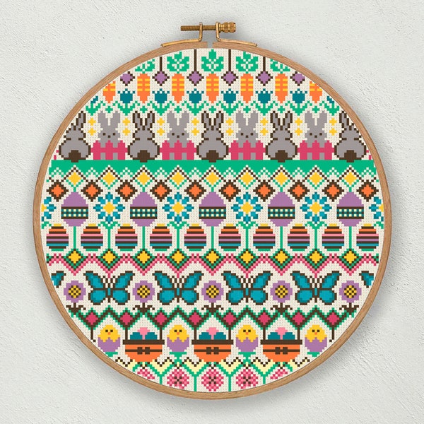 Easter Egg Cross Stitch Pattern - Etsy