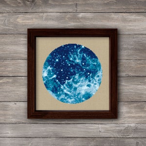 Blue Universe Cross Stitch Pattern, Galaxy Cross Stitch Pdf Space Cross ...