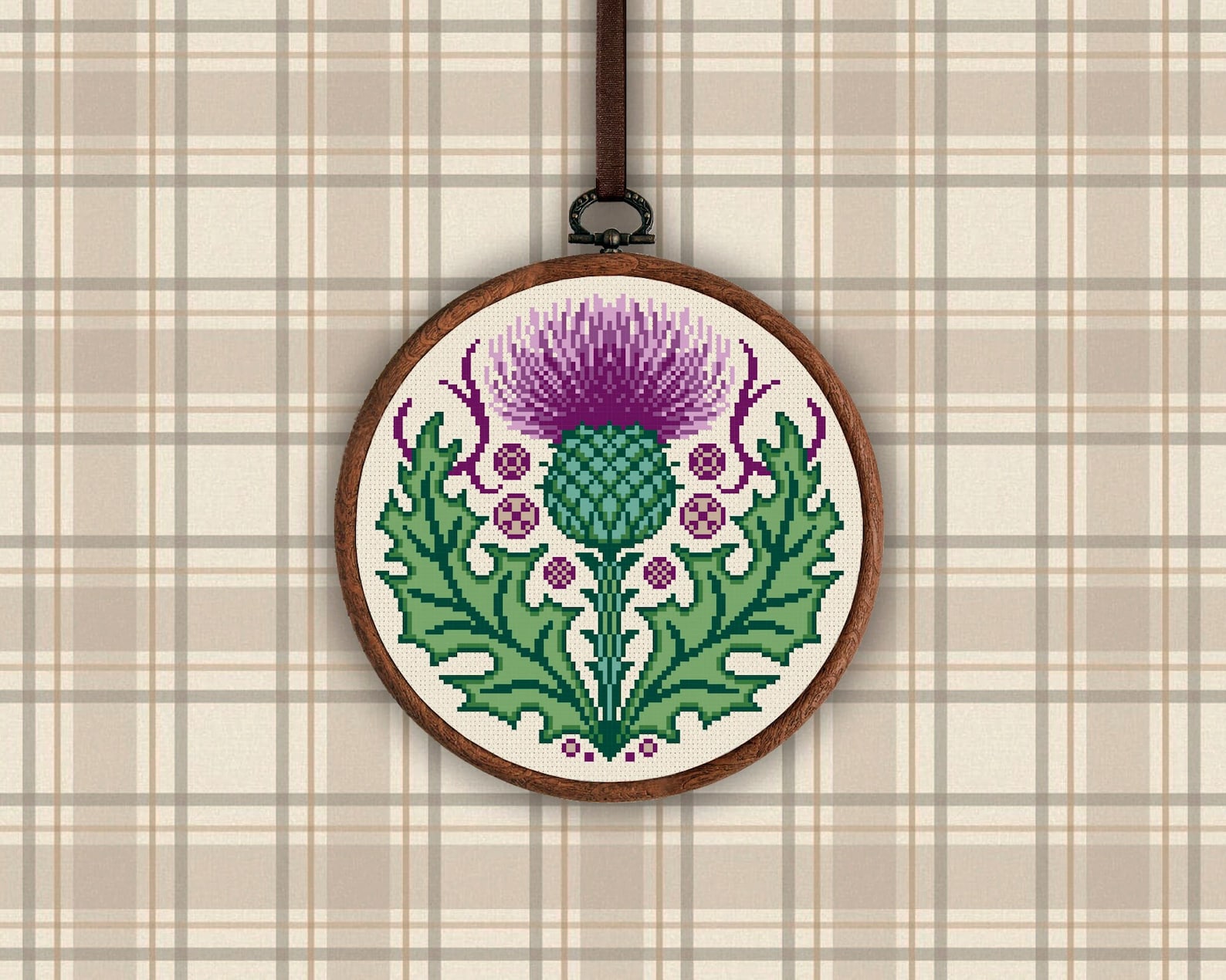 Thistle Cross Stitch Pattern: Scottish Floral Embroidery (PDF Download ...