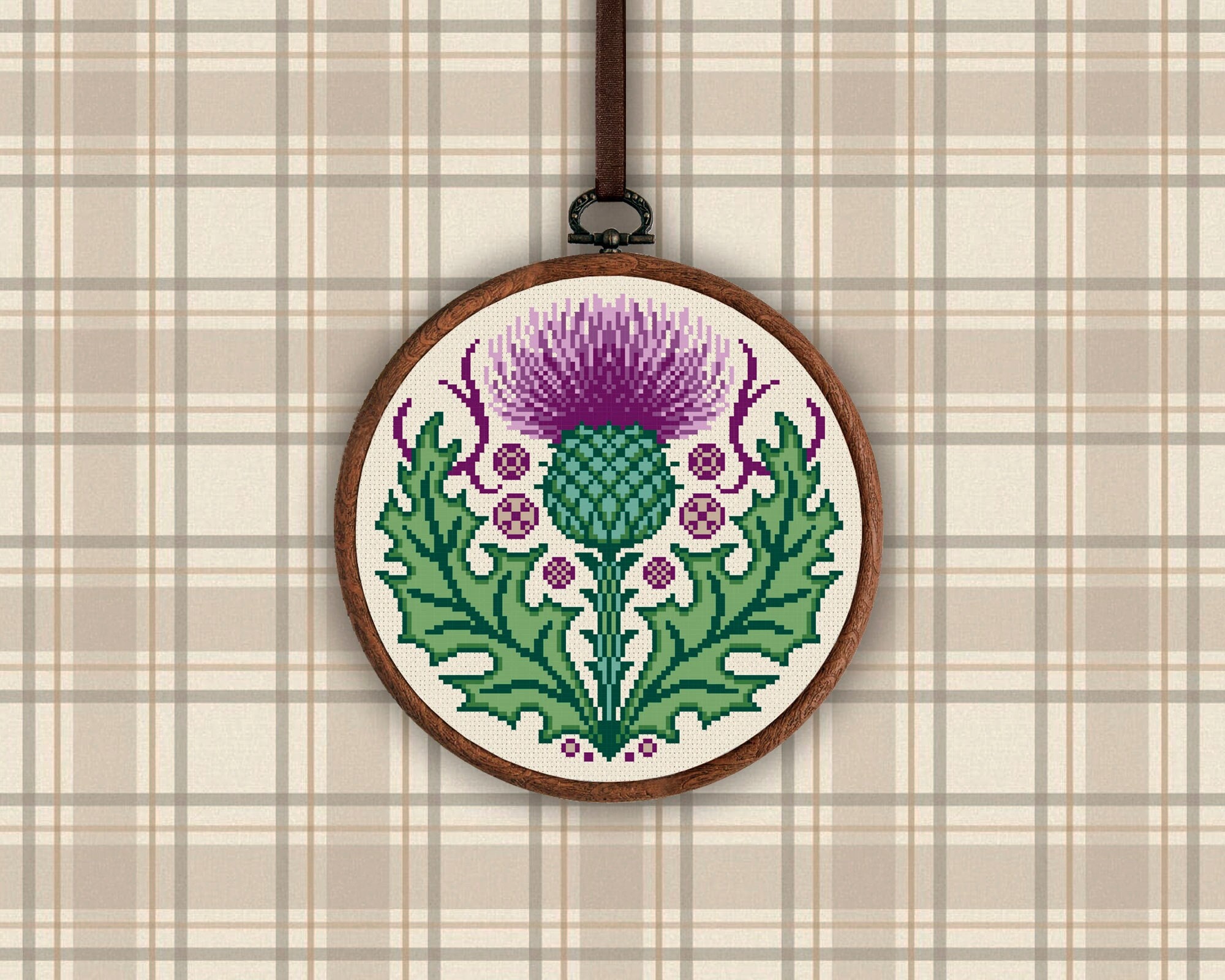 Thistle Cross Stitch Pattern: Scottish Floral Embroidery (PDF Download ...
