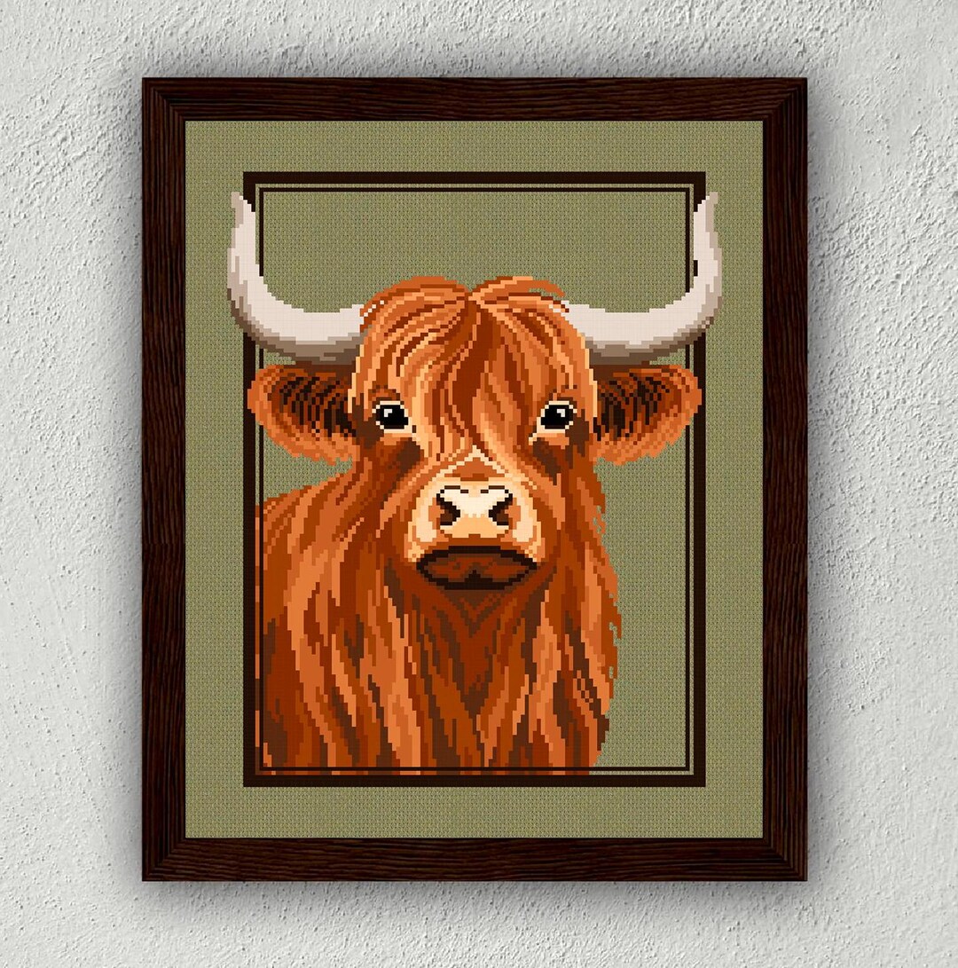 Highland Cow Cross Stitch Pattern: Scottish Embroidery (PDF Pattern) - Etsy