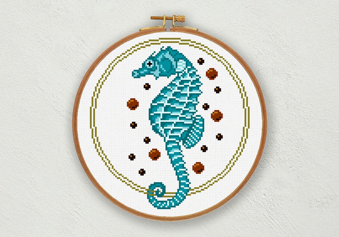 Seahorse Cross Stitch Pattern, Nautical Embroidery (PDF Pattern) - Etsy