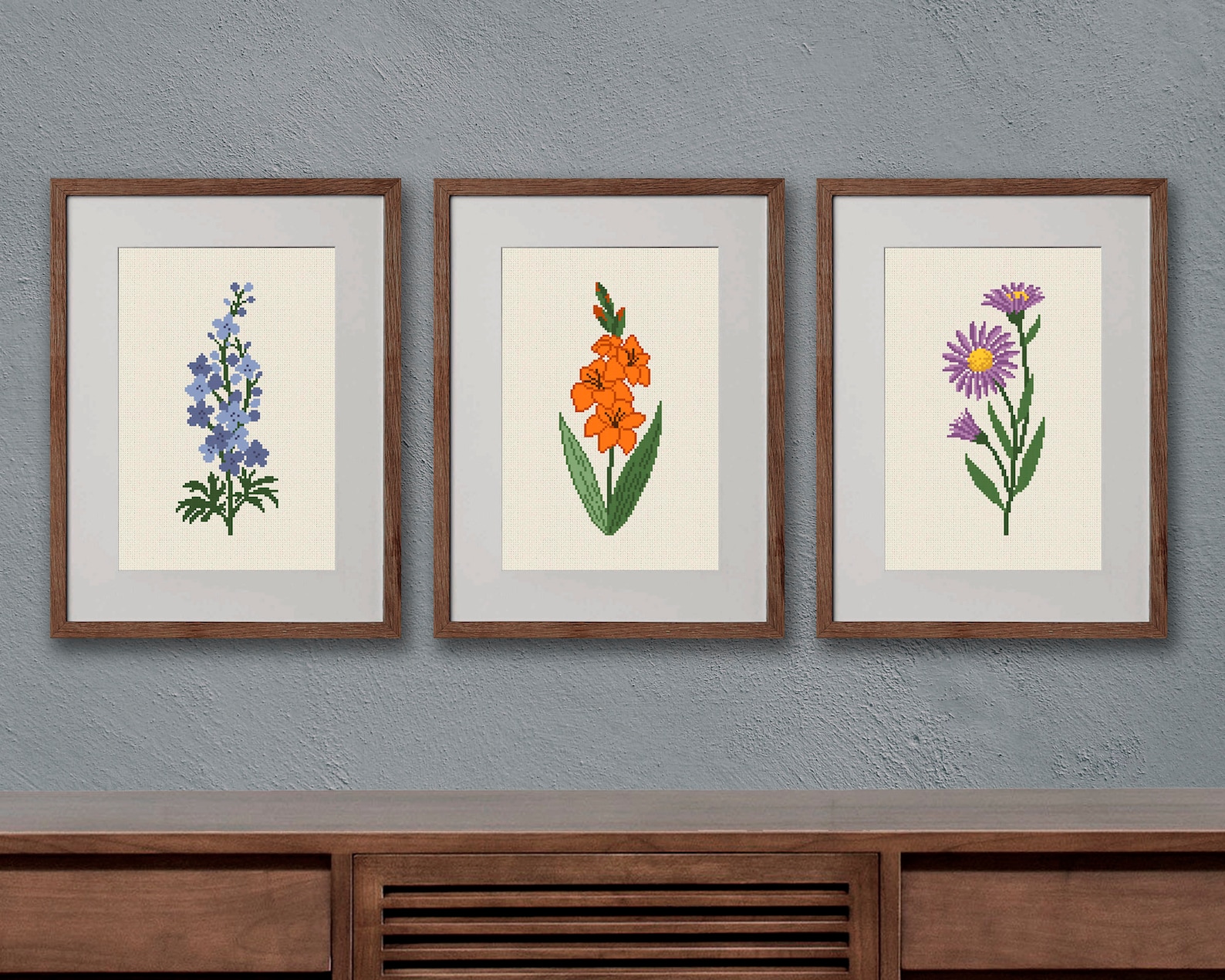 Birth month flowers cross stitch pattern Wild flowers | Etsy