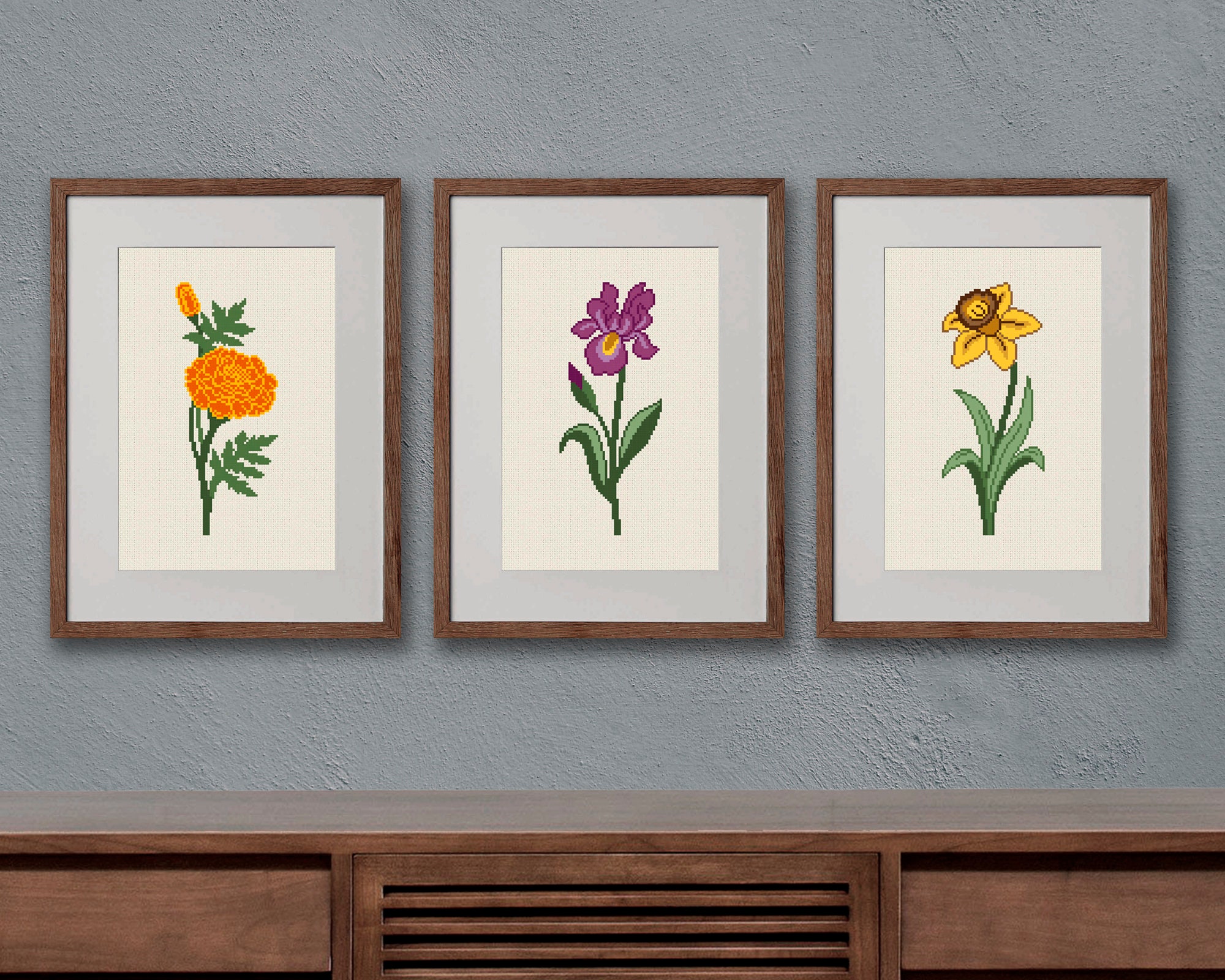 Birth month flowers cross stitch pattern Wild flowers | Etsy
