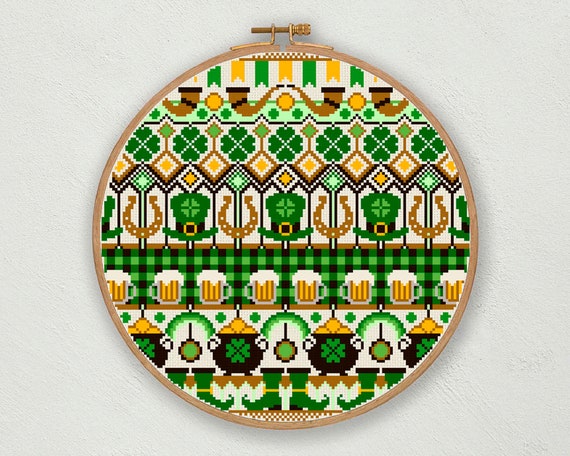 St Patrick's Day Cross Stitch Pattern Saint Patrick Cross | Etsy