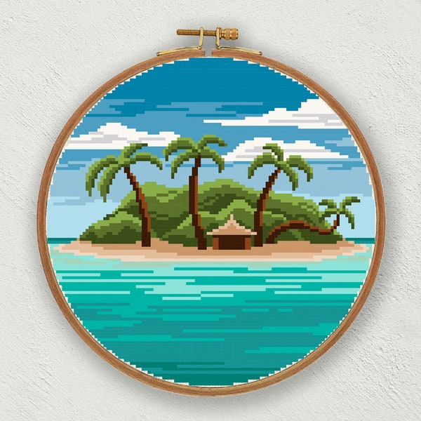 Beach Cross Stitch - Etsy