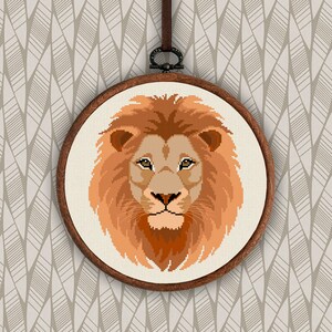 Lion Cross Stitch Pattern, Wild Feline Cross Stitch Chart, Lion ...