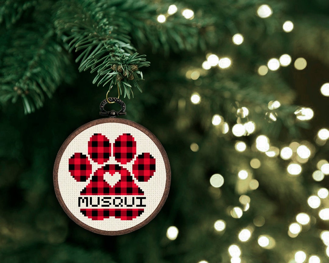 Custom Pet Paw Christmas Ornament Cross Stitch Pattern (PDF) - Etsy