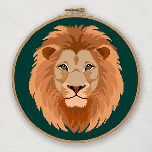 Lion Cross Stitch Pattern: Wild Feline Embroidery (PDF Pattern) - Etsy