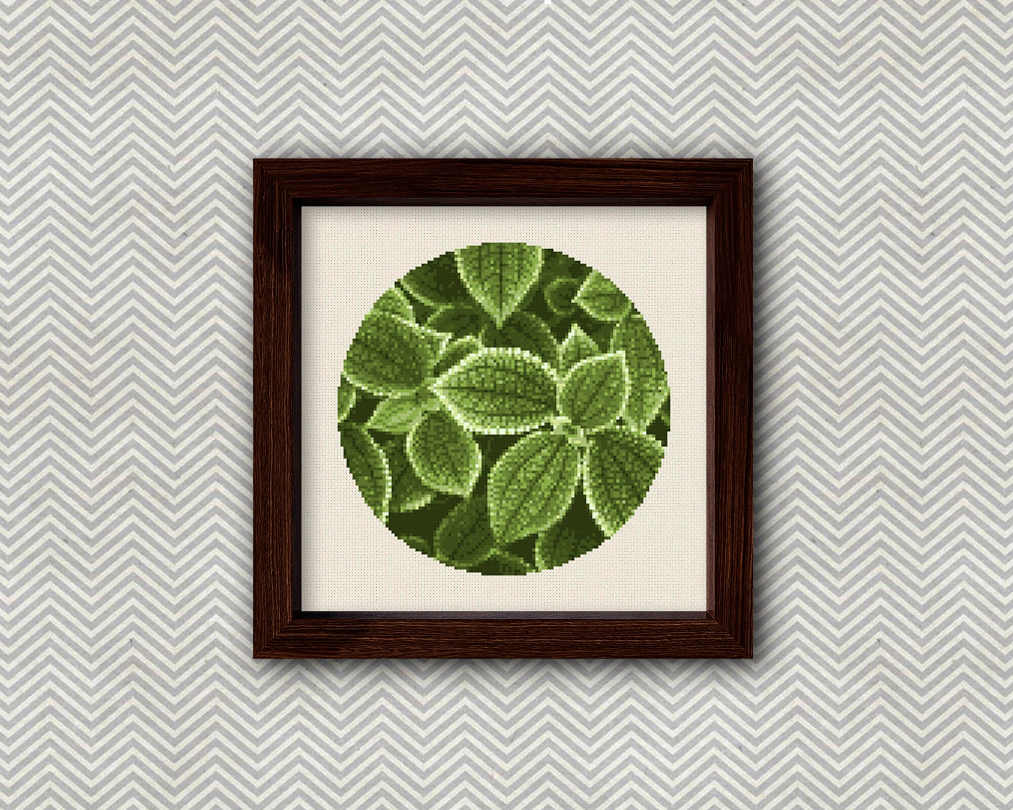 Green Leaves Cross Stitch Pattern Foliage Cross Stitch | Etsy