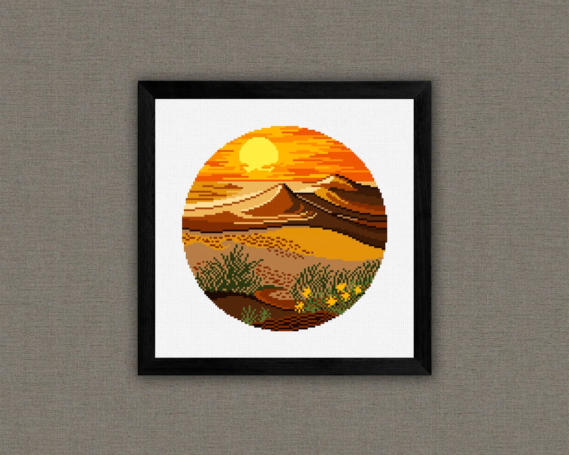 Desert Dunes Cross Stitch Pattern: Landscape Nature Scene (PDF Download ...