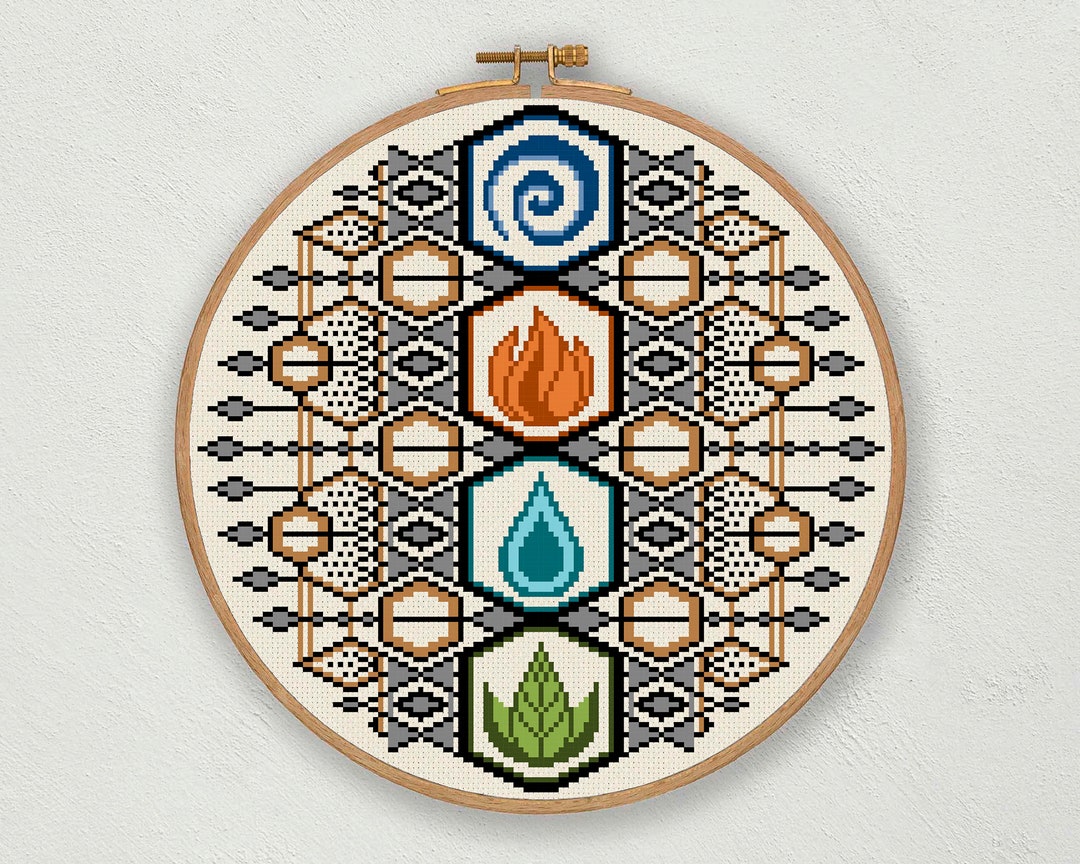 Nature Elements Cross Stitch Pattern: Tribal Embroidery (PDF Pattern ...