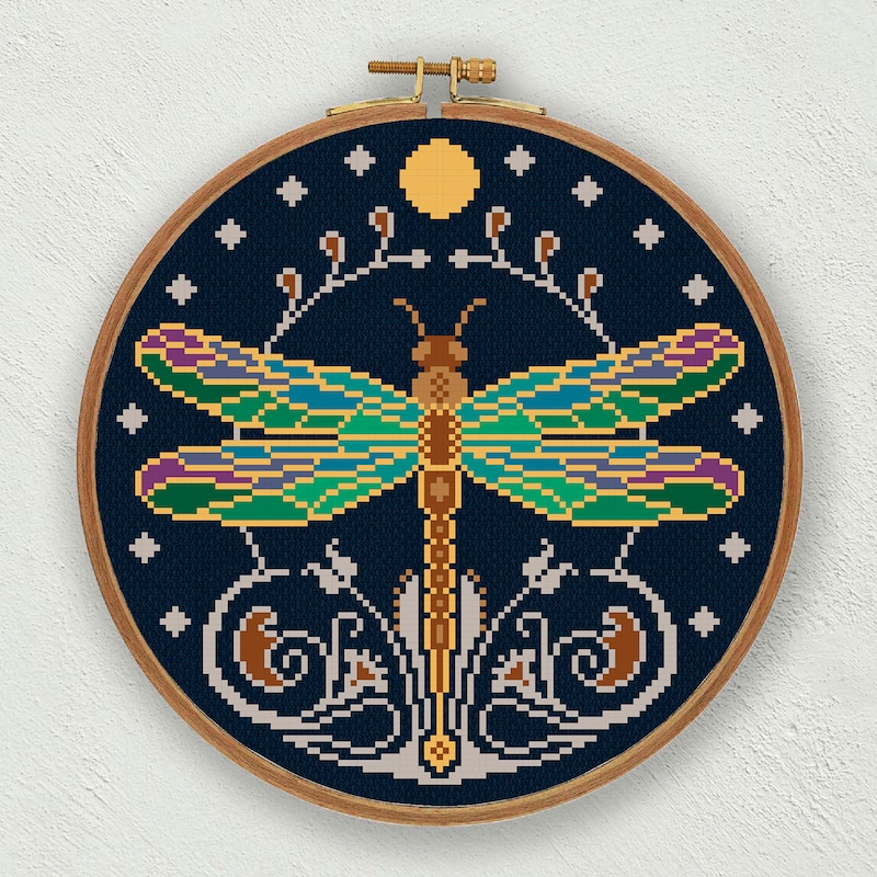 Dragonfly Cross Stitch - Etsy