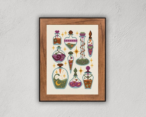 Potions Cross Stitch Pattern Magic Potions Embroidery - Etsy