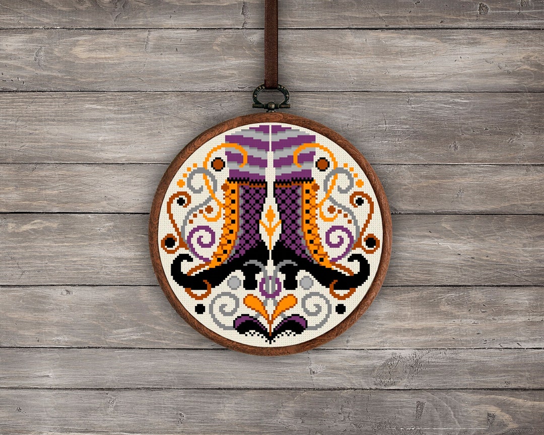 Witch Shoes Cross Stitch Pattern: Halloween Embroidery (PDF) - Etsy