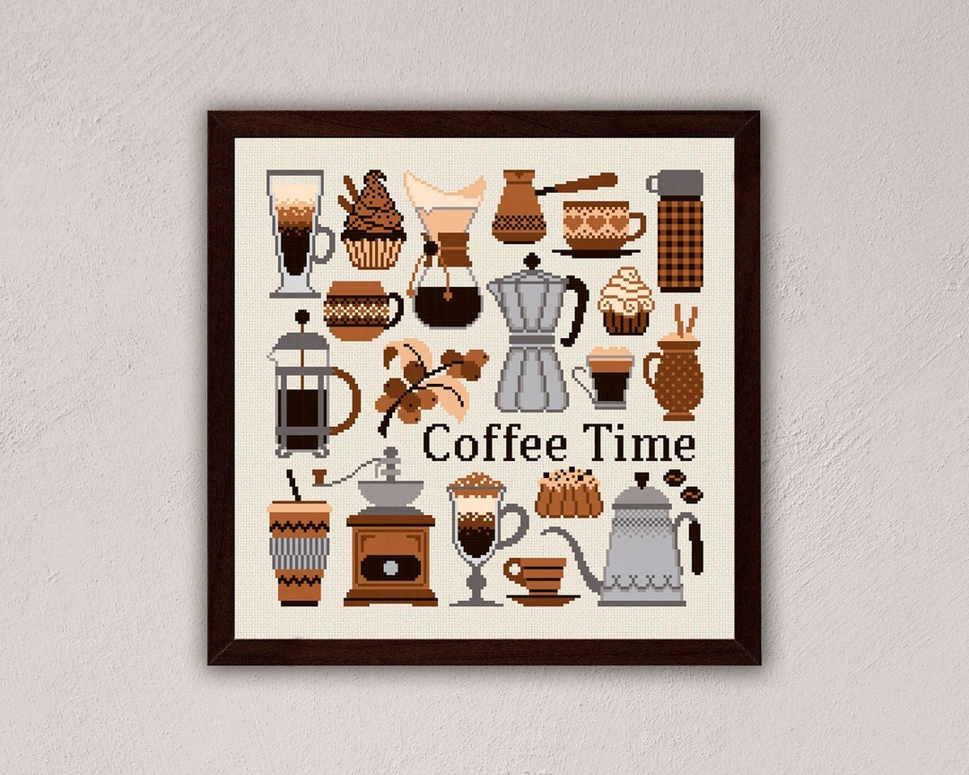 Coffee Time Cross Stitch Pattern: Kitchen Decor (PDF Pattern) - Etsy