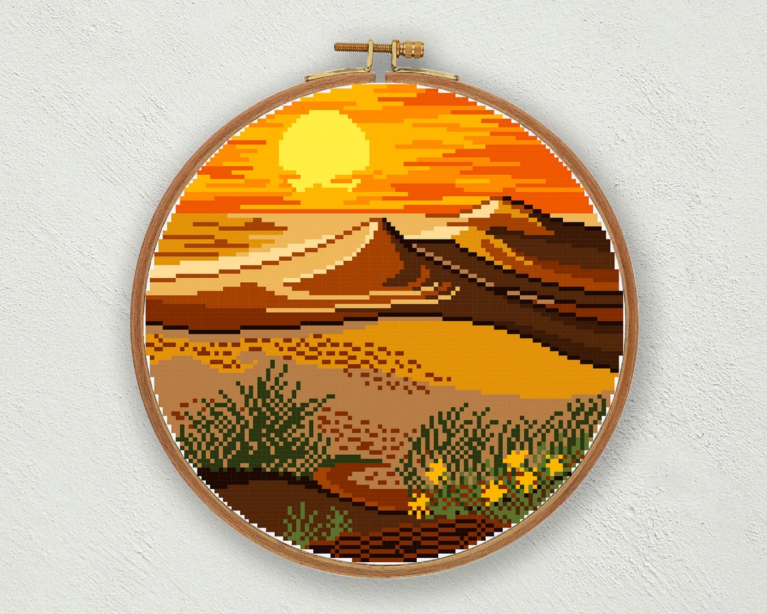 Desert Dunes Cross Stitch Pattern: Landscape Nature Scene (PDF Download ...