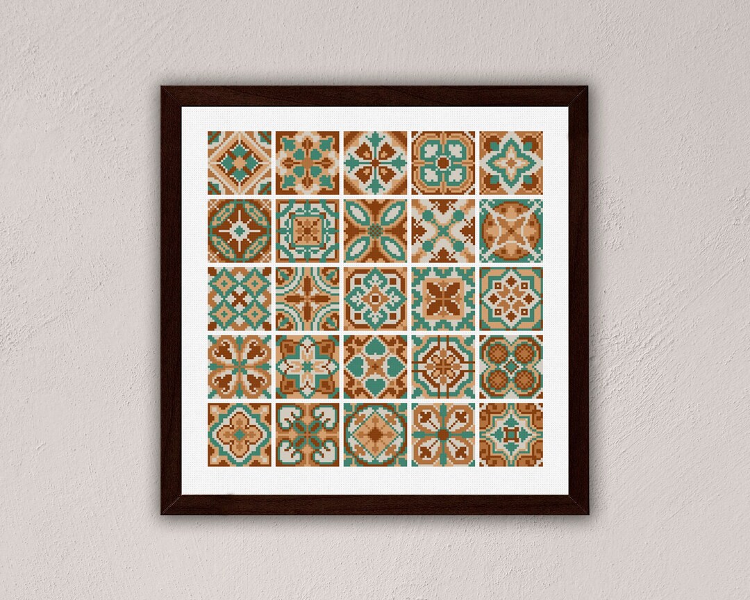 Tiles Cross Stitch Pattern, Geometric Cross Stitch Pdf Download ...
