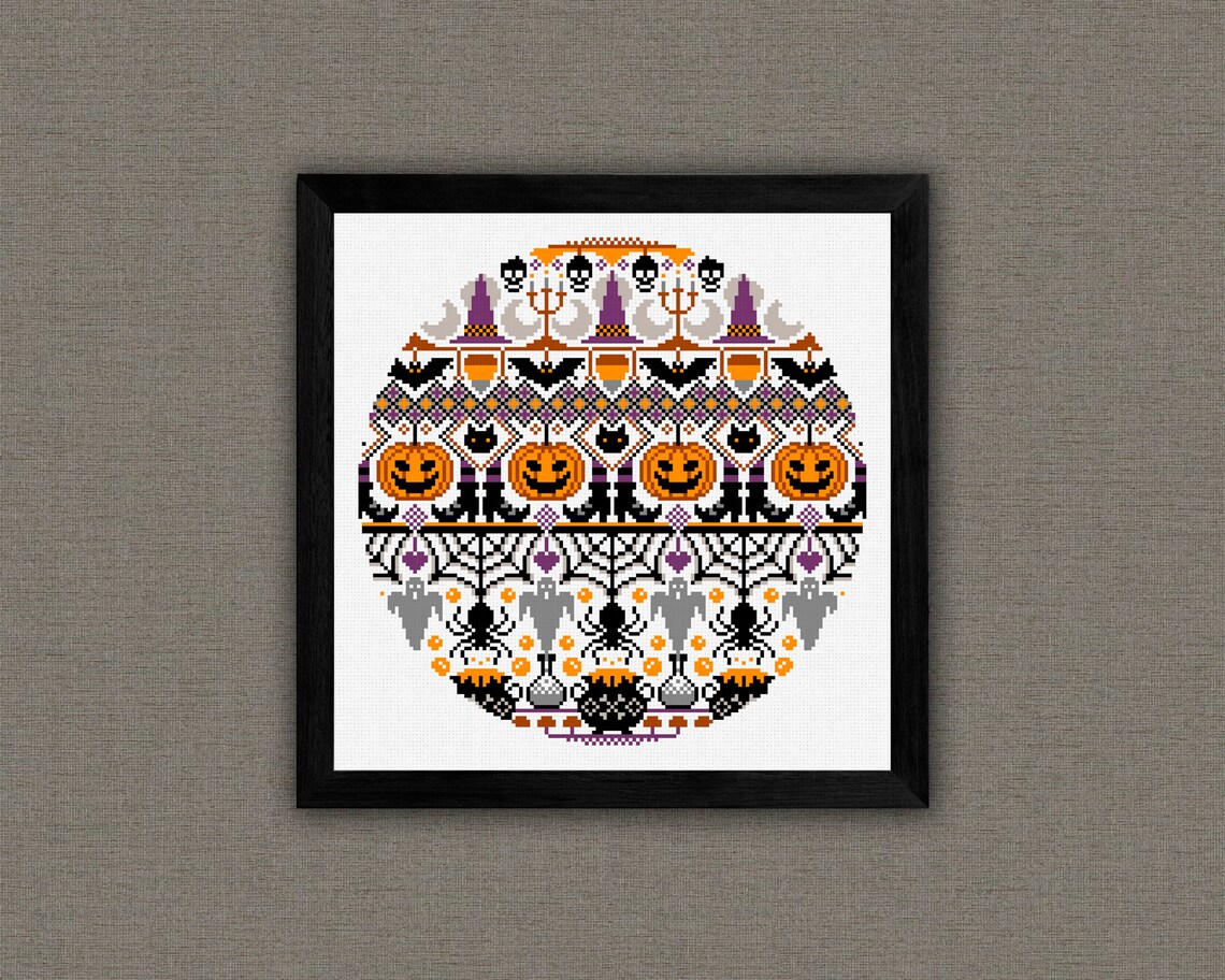 Halloween Cross Stitch Pattern Spooky Cross Stitch Pdf Scary - Etsy