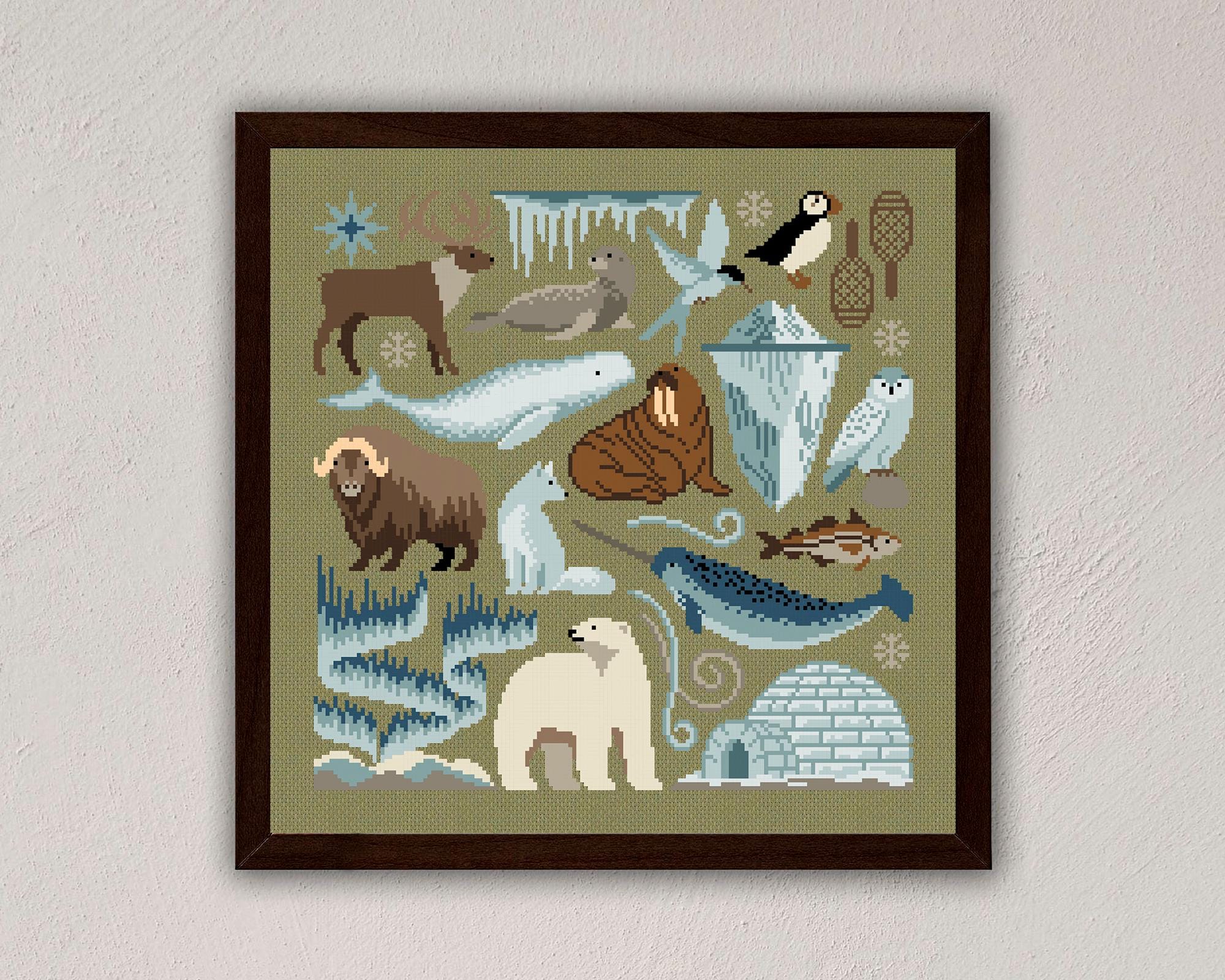 Arctic Animals Cross Stitch Pattern: North Pole Wildlife (PDF Pattern ...