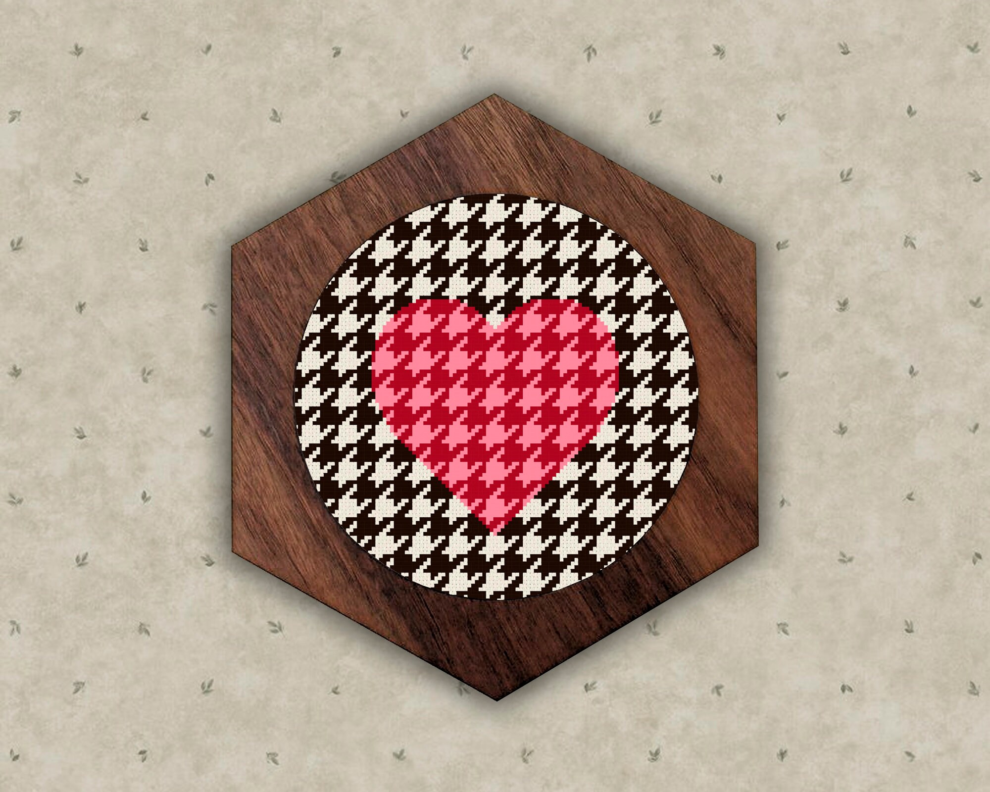 Heart Houndstooth Cross Stitch Pattern: Modern Valentine's Decor (PDF ...