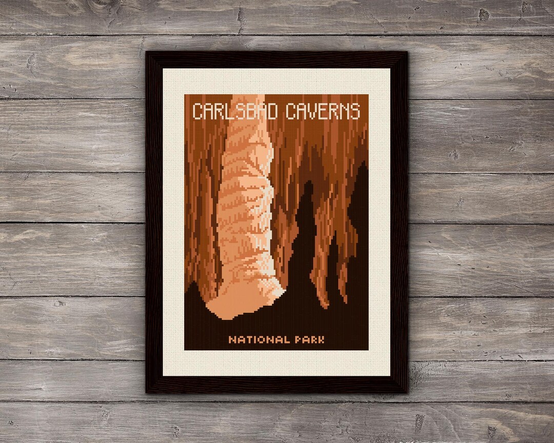 Carlsbad Caverns National Park Cross Stitch Pattern: Landscape Wall ...