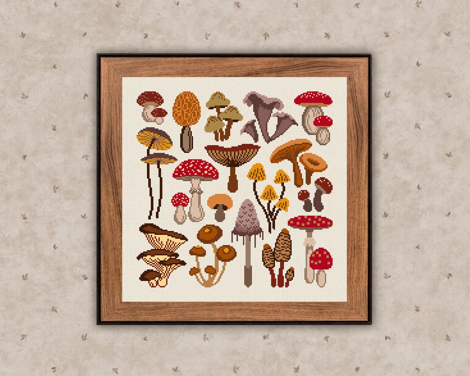 Mushrooms Cross Stitch Pattern, Fungi Cross Stitch Pdf, Woodland Art ...
