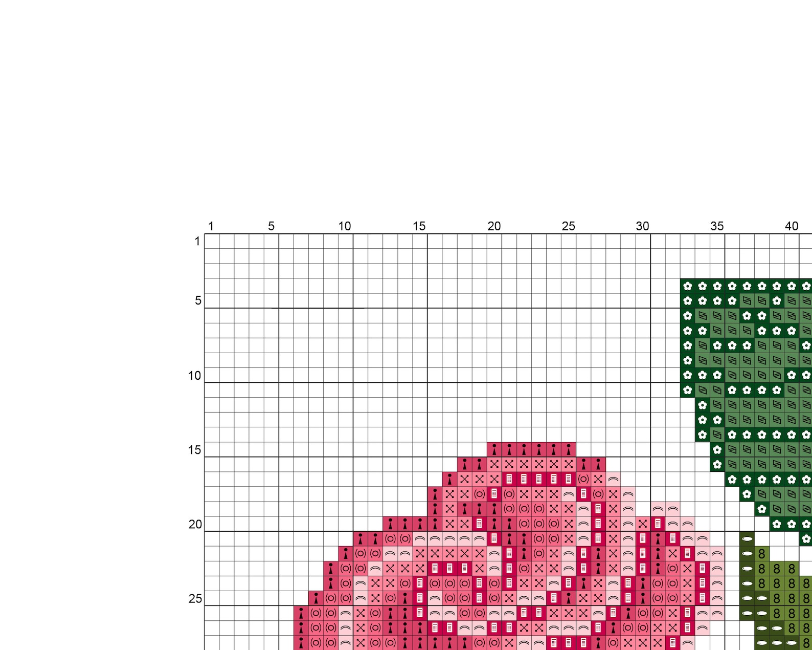 Rose cross stitch pattern Pink rose counted cross stitch | Etsy