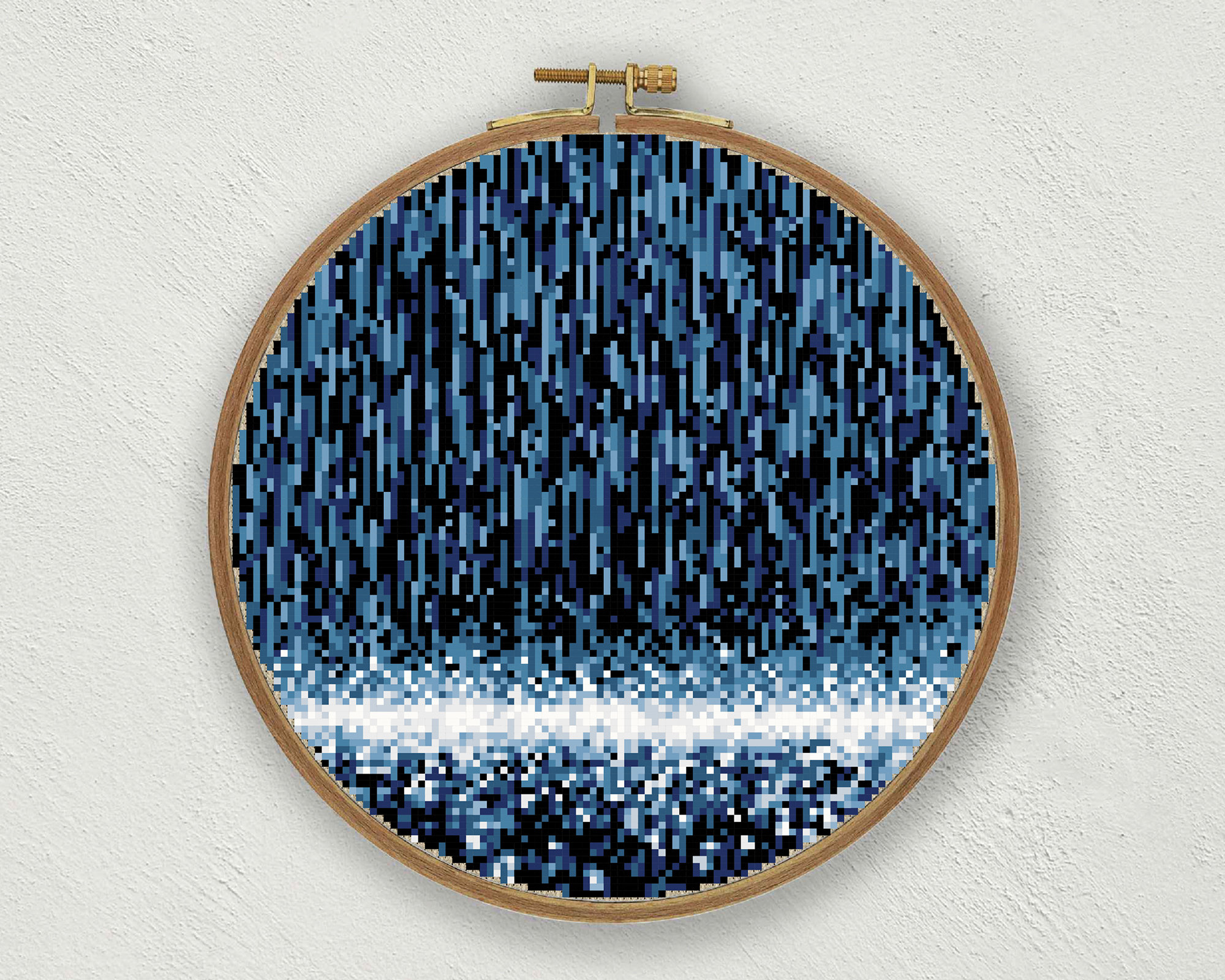 Rain Cross Stitch Pattern Nature Cross Stitch Chart Rain - Etsy