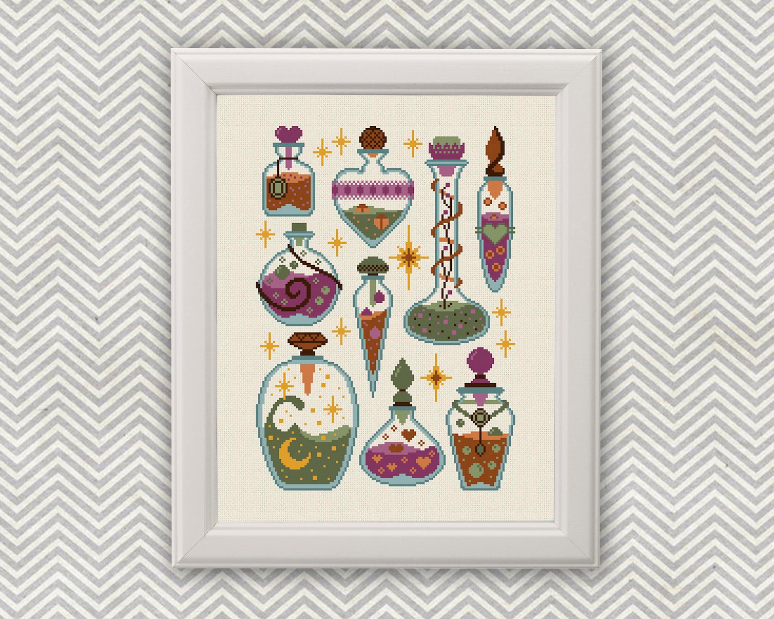Potions Cross Stitch Pattern Magic Potions Embroidery - Etsy