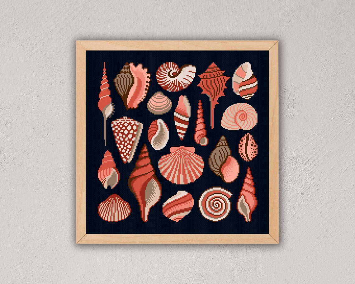 Sea Shells Cross Stitch Pattern Seashells Cross Stitch Pdf - Etsy Canada