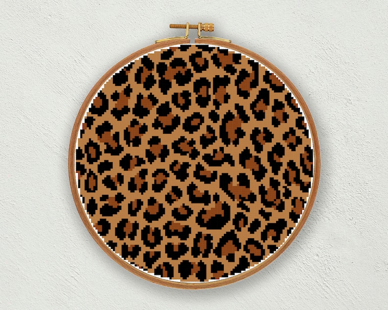 Leopard Print Cross Stitch Pattern: Animal Embroidery (PDF Digital ...