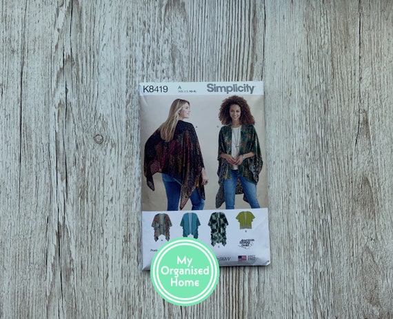 Simplicity 8419 Sewing Pattern Sizes XS-XL Misses Kimono - Etsy