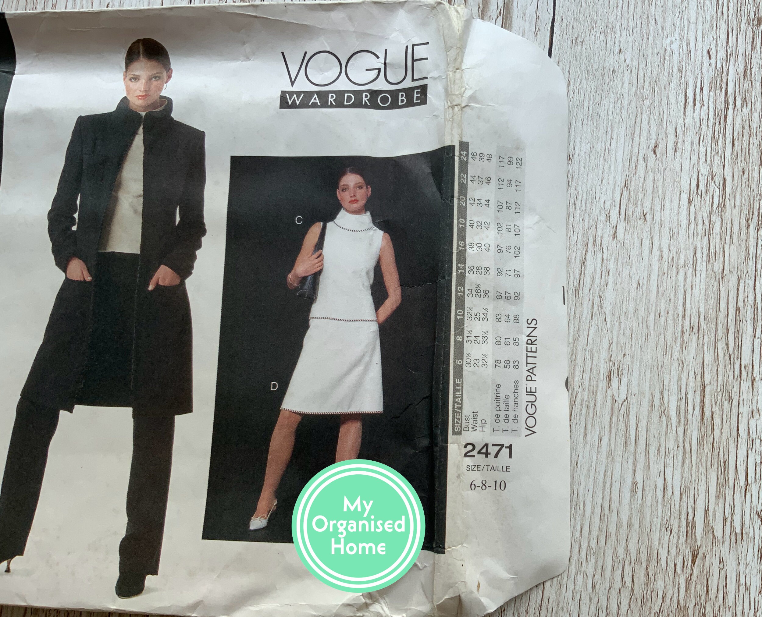 Vogue 2471 Sewing Pattern Sizes 6-10 Misses Jacket Dress - Etsy