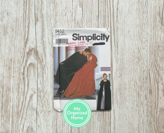 Simplicity 9452 Sewing Pattern Sizes S-M-L Misses and Mens | Etsy