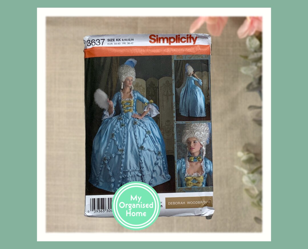 Simplicity 3637 Marie Antoinette Style Deborah Woodbridge Costume ...
