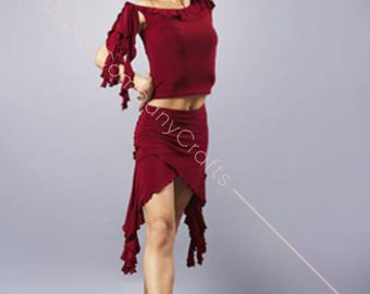 Tango Skirt With Belt and Fringe | Etsy