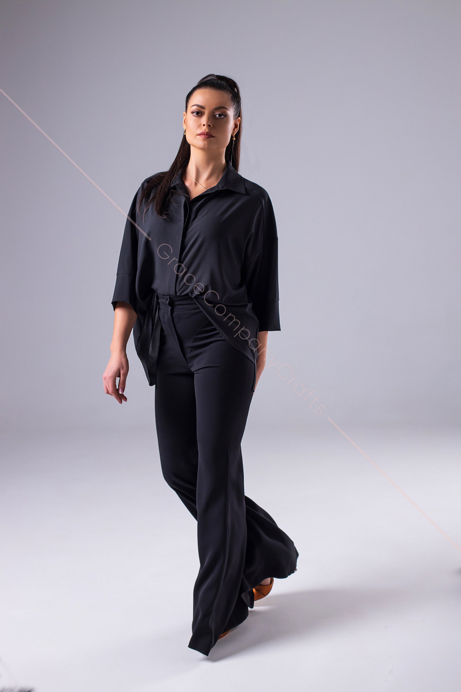 Flared Trousers.dance Pants Women Black Womens Dance Pants | Etsy