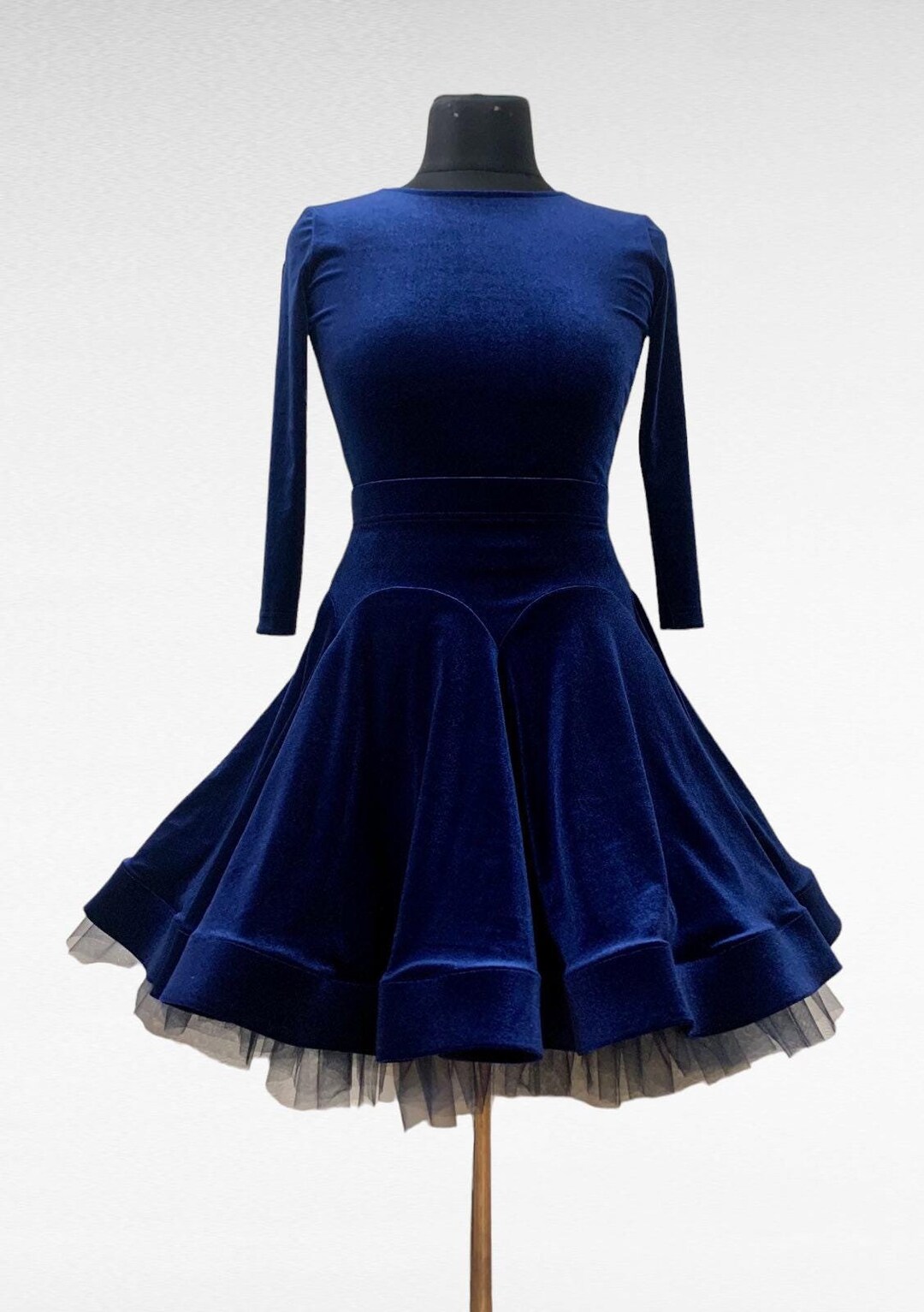Royal Blue Velvet Dance Dress With Tulle Hem for Girls - Etsy