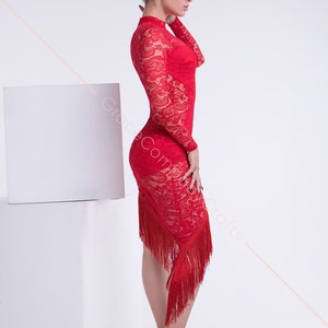 Tango Dress.red Dress.ballroom Dress.latin Dance Dress.robe Tango.latin ...