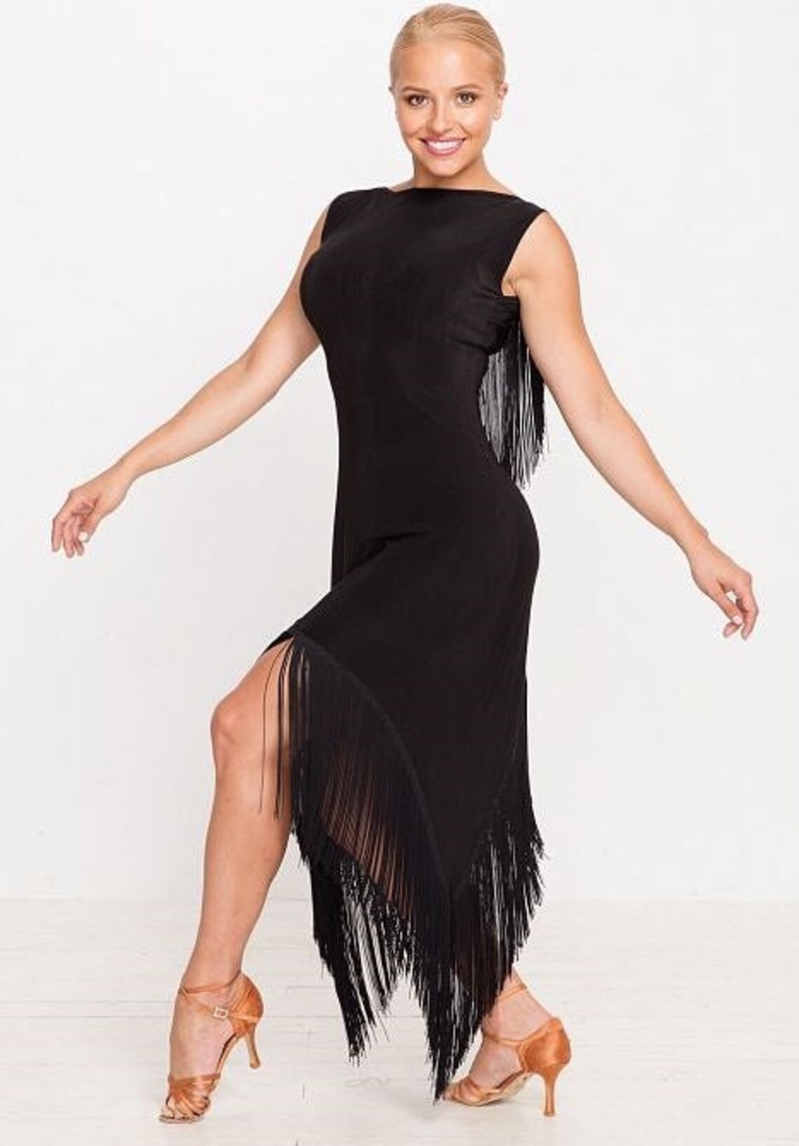 Tango Dress With Fringe. Backless Dance Dresses. Black Dress - Etsy