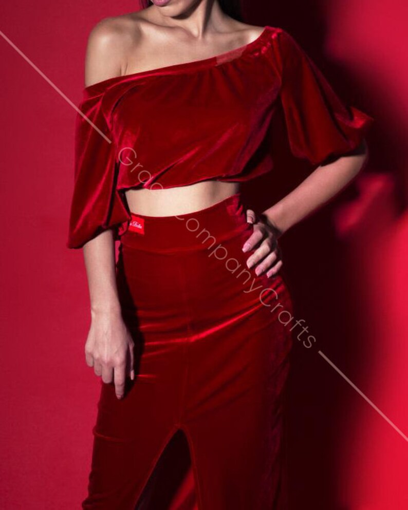 Red Velvet Dance Top | Etsy