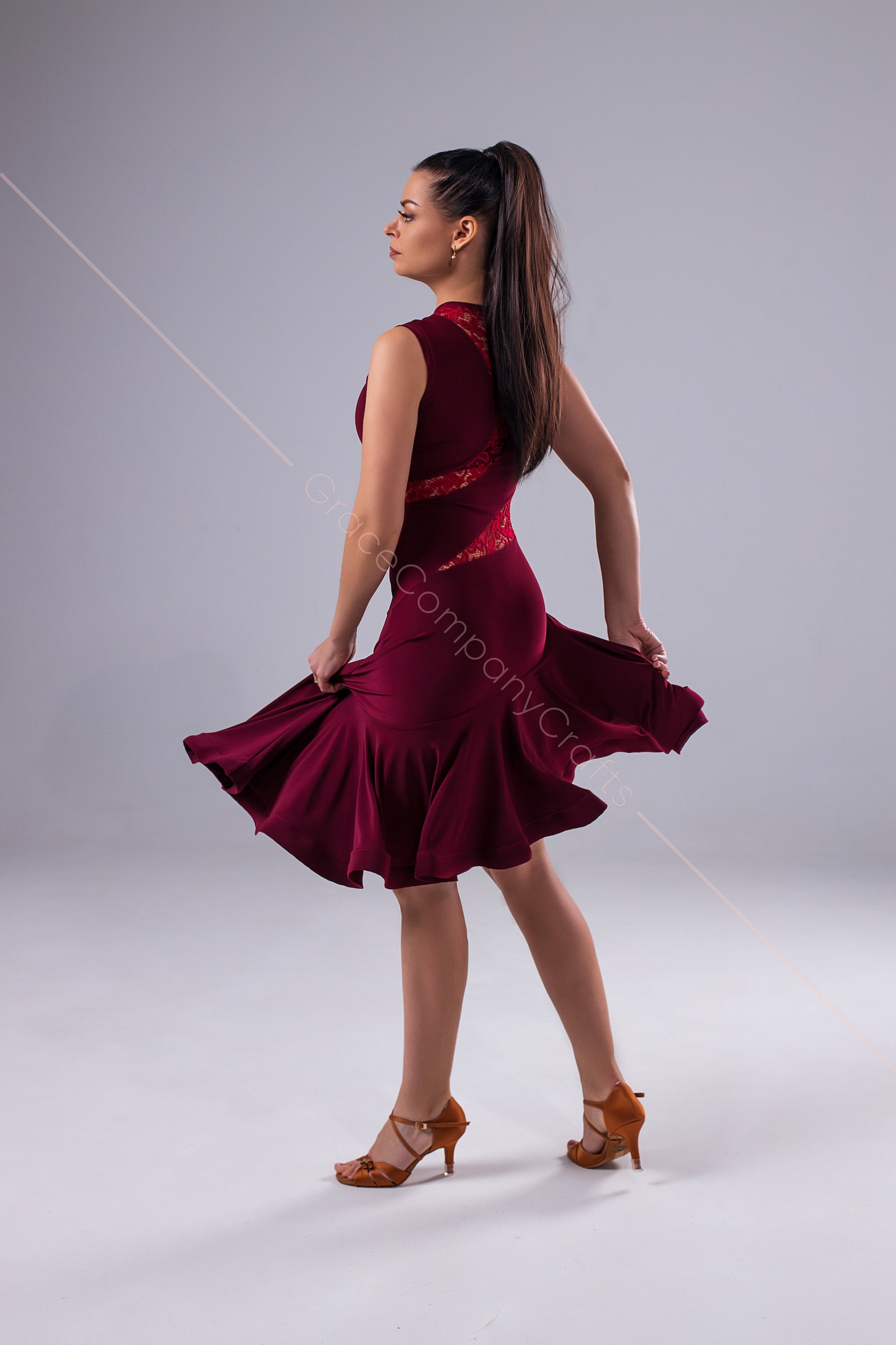 Evening Dress.red Dress.tango Dress.party Dress.ballroom Dance Dress ...
