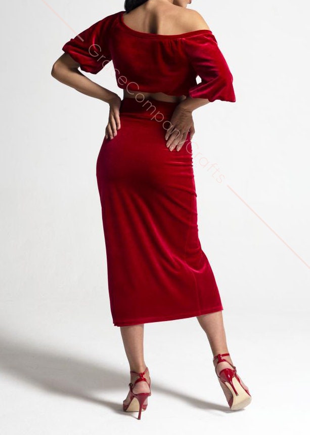 Red Velvet Dance Top - Etsy