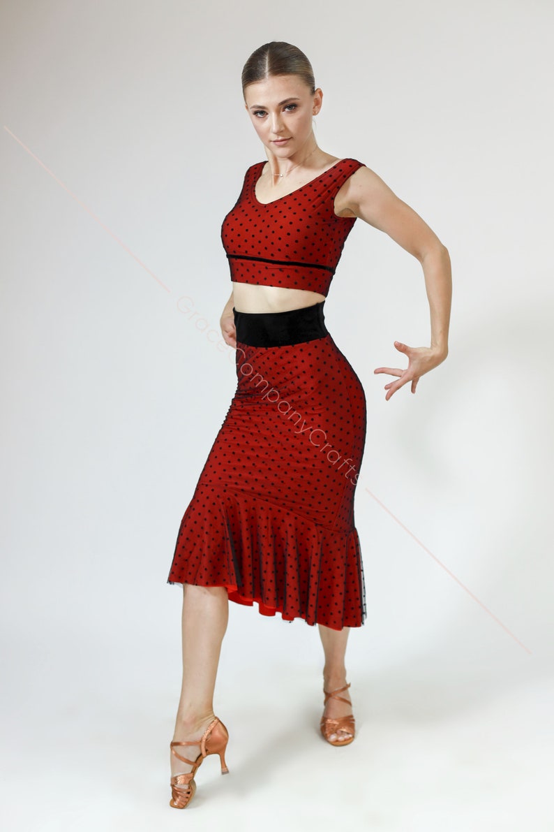 Two-layer Tango Skirt mesh Flock and Stretch Jersey - Etsy