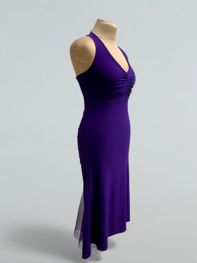Purple Tango Dance Dress With Open Back and Asymmetric Hem - Etsy