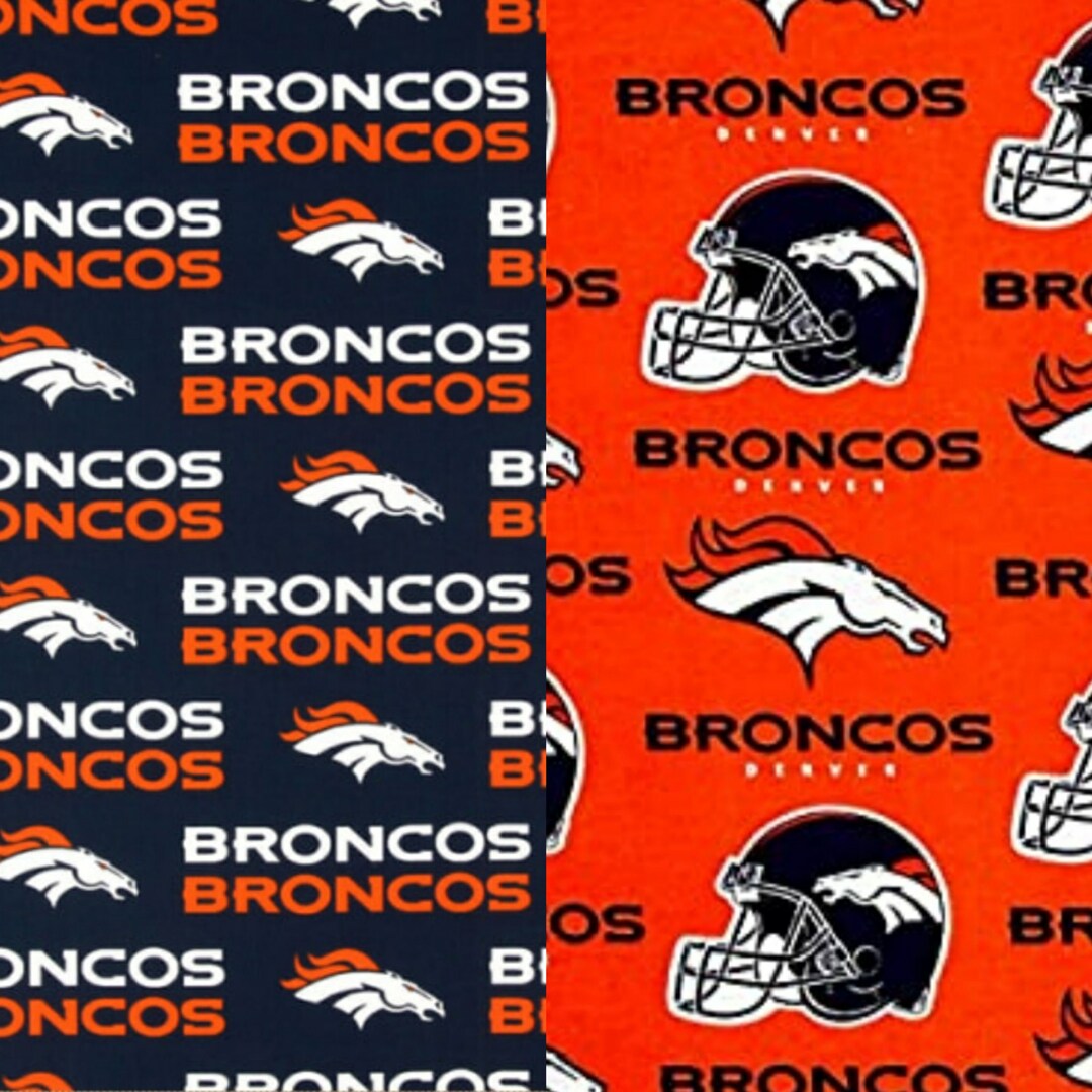 NFL Broncos Fabric, 100% Cotton, 1 Yard - Etsy