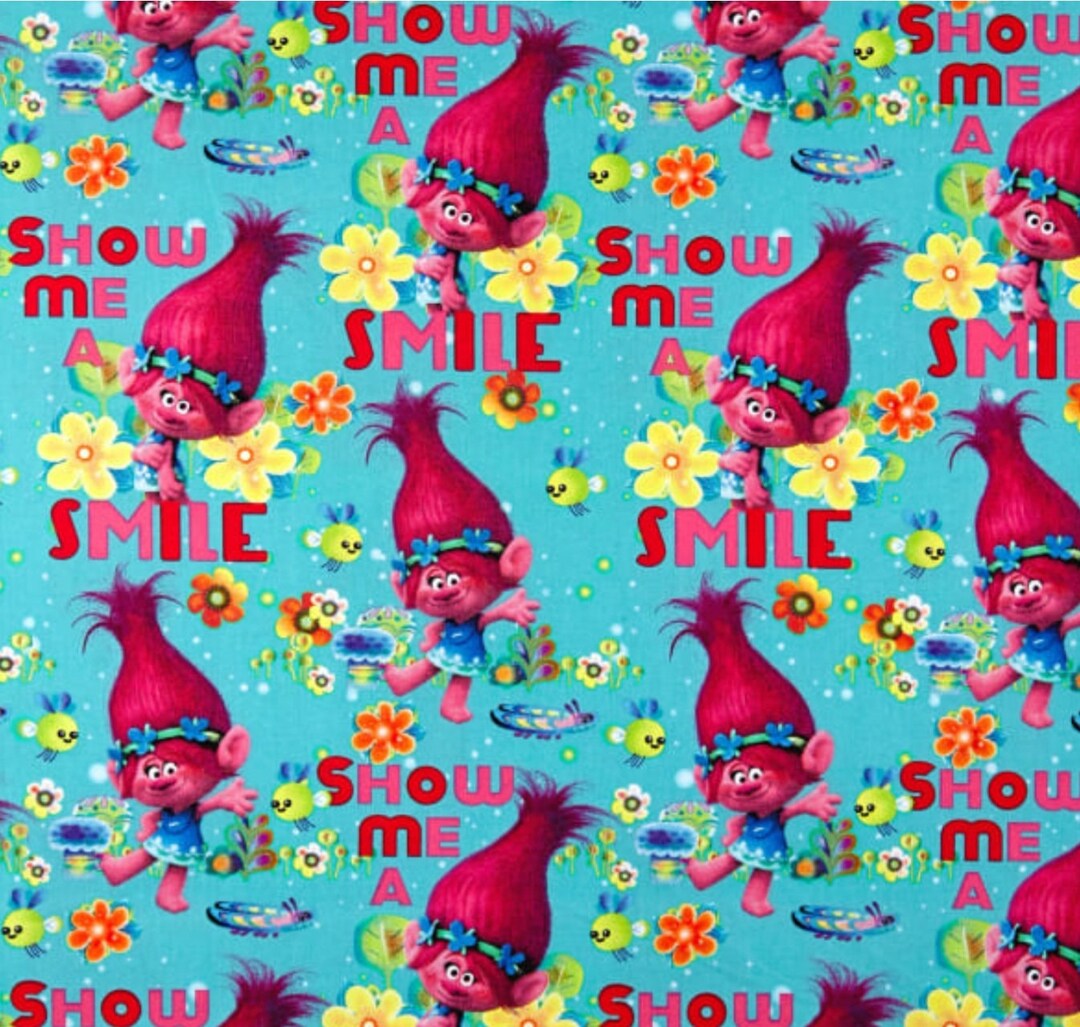 Trolls 100% Cotton Fabric 1 Yard - Etsy