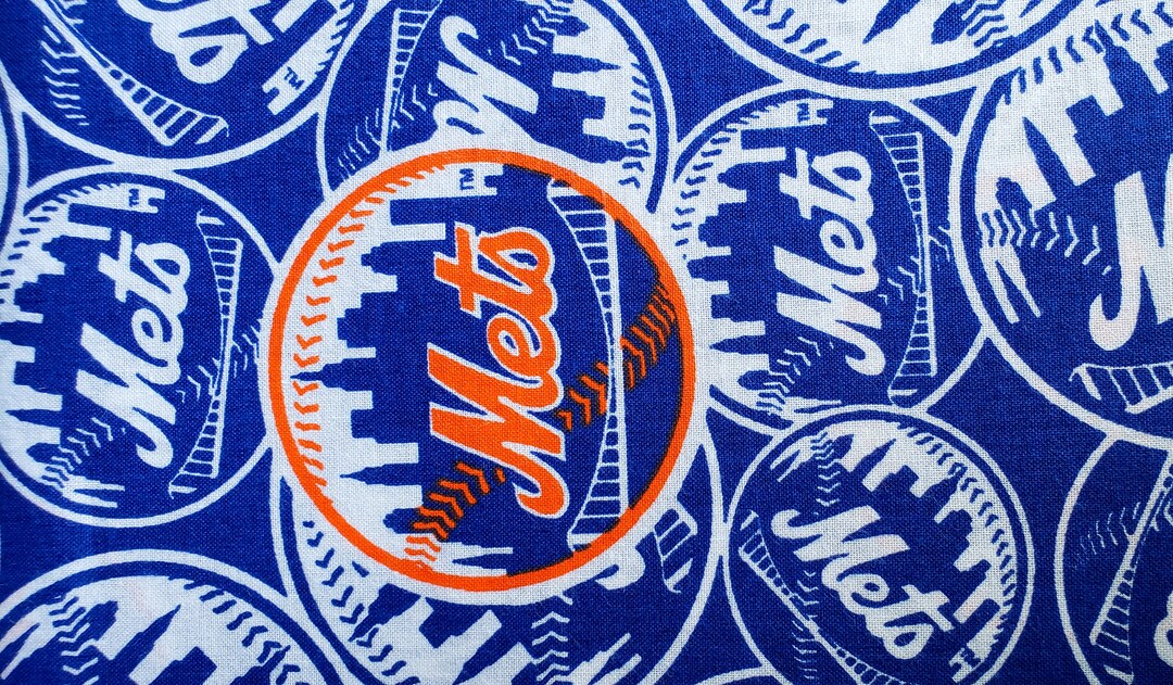 MLB New York Mets Fabric, 1 Yard, 100% Cotton - Etsy