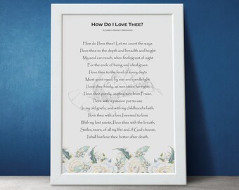 How Do I Love Thee Poem - Etsy